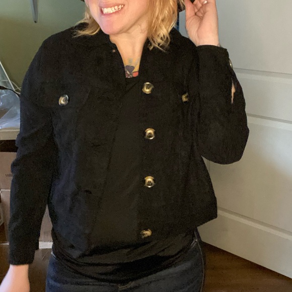 LuLaRoe | Jackets & Coats | Lularoe Berlin Jacket Solid Black Corduroy ...